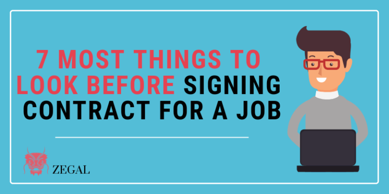 Signing Contract for a Job - 7 Points You should Look before signing |Zegal